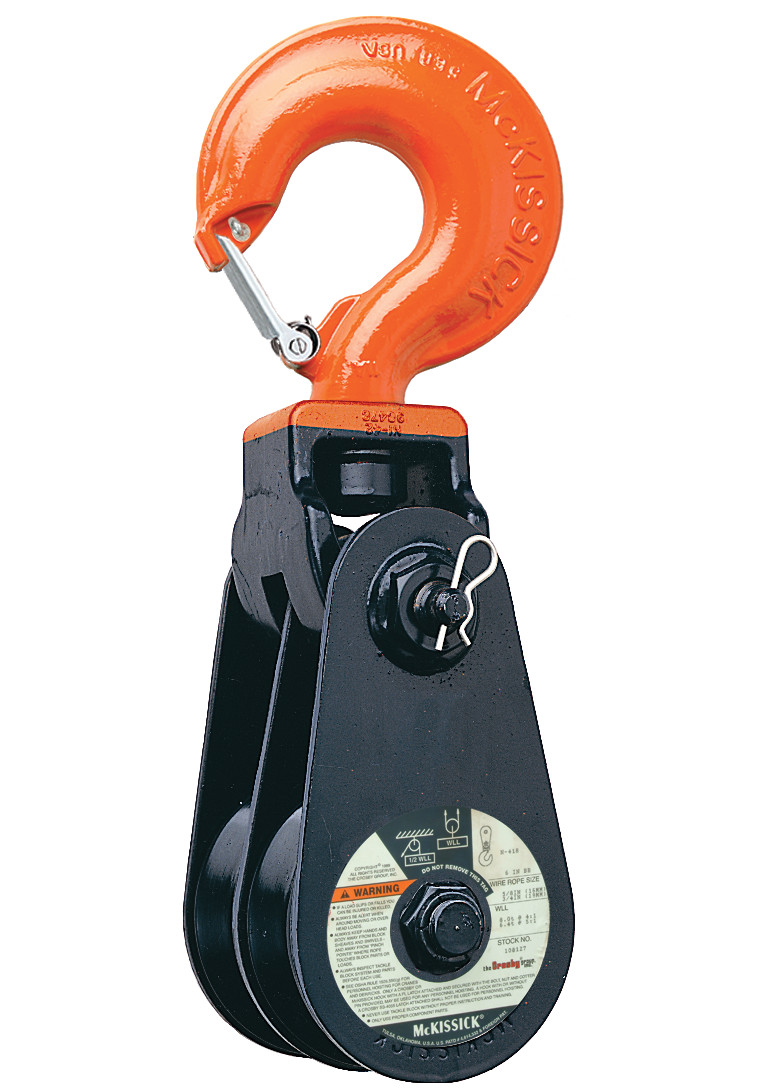Crosby McKissick 408 Double Sheave Snatch Block dengan Pengait