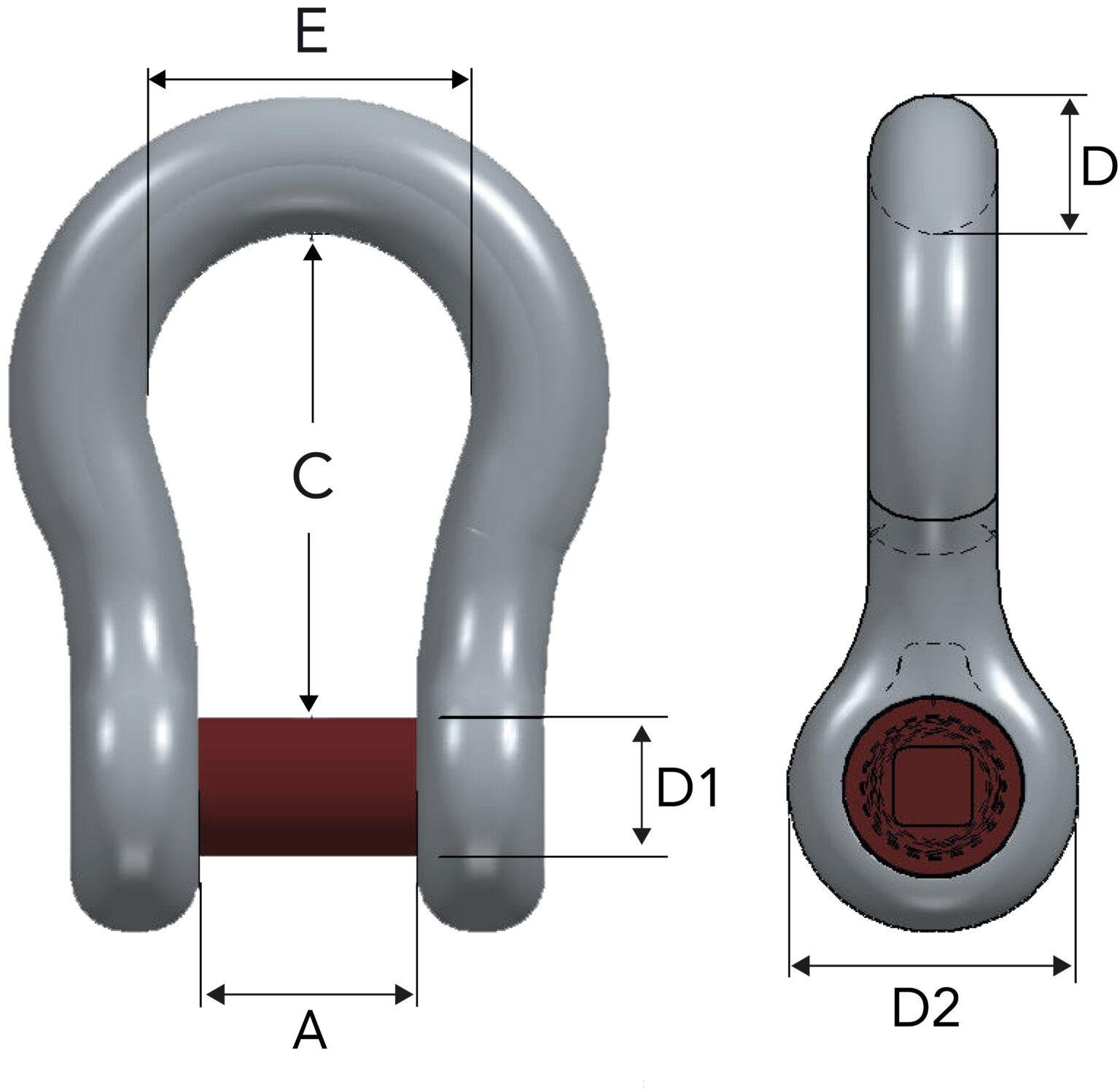 Gunnebo Industries Countersunk Bow Shackle No A0850DP - Kito Crosby